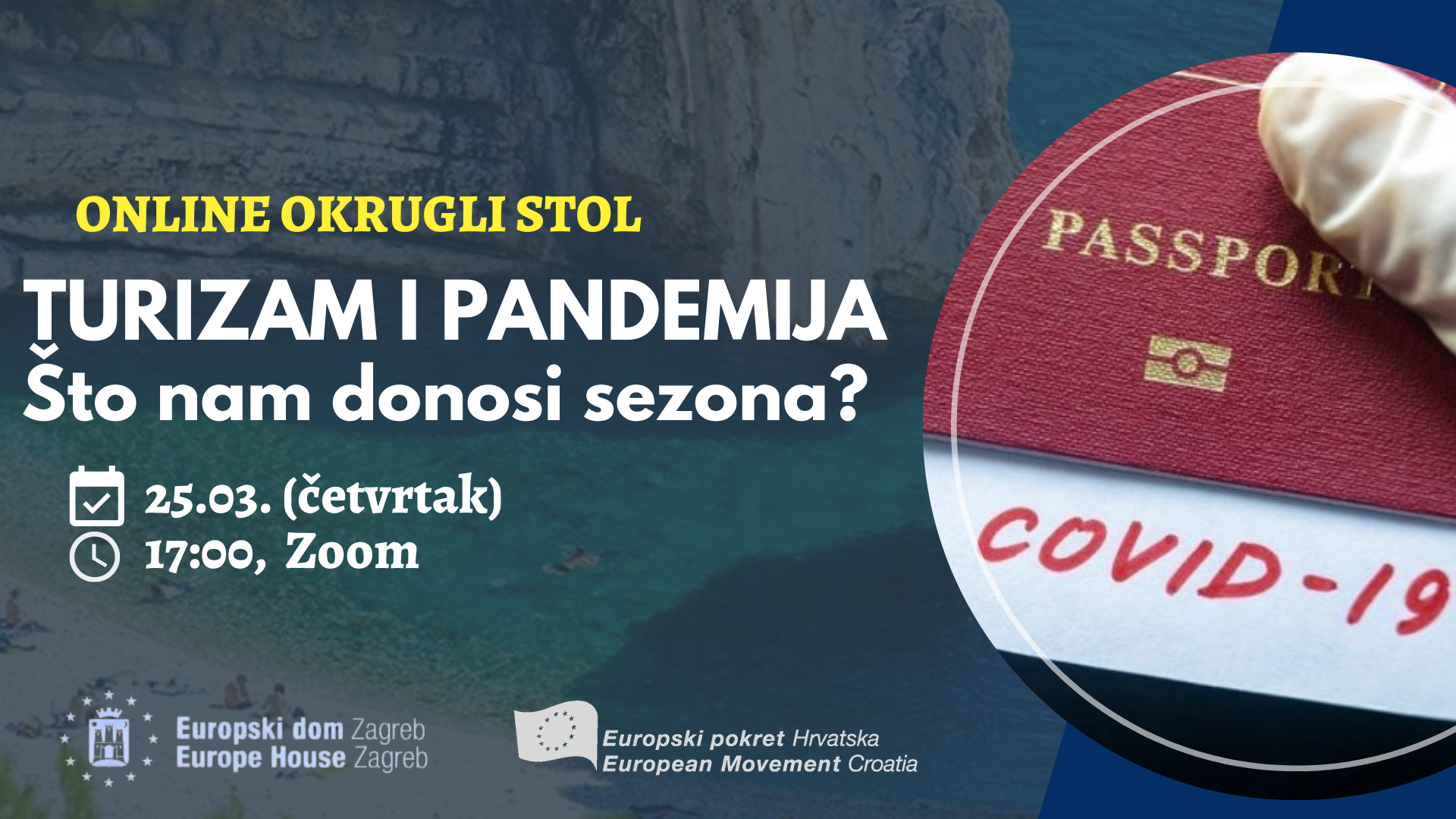 Webinar: TURIZAM I PANDEMIJA – Što nam donosi sezona? | Europski dom Zagreb